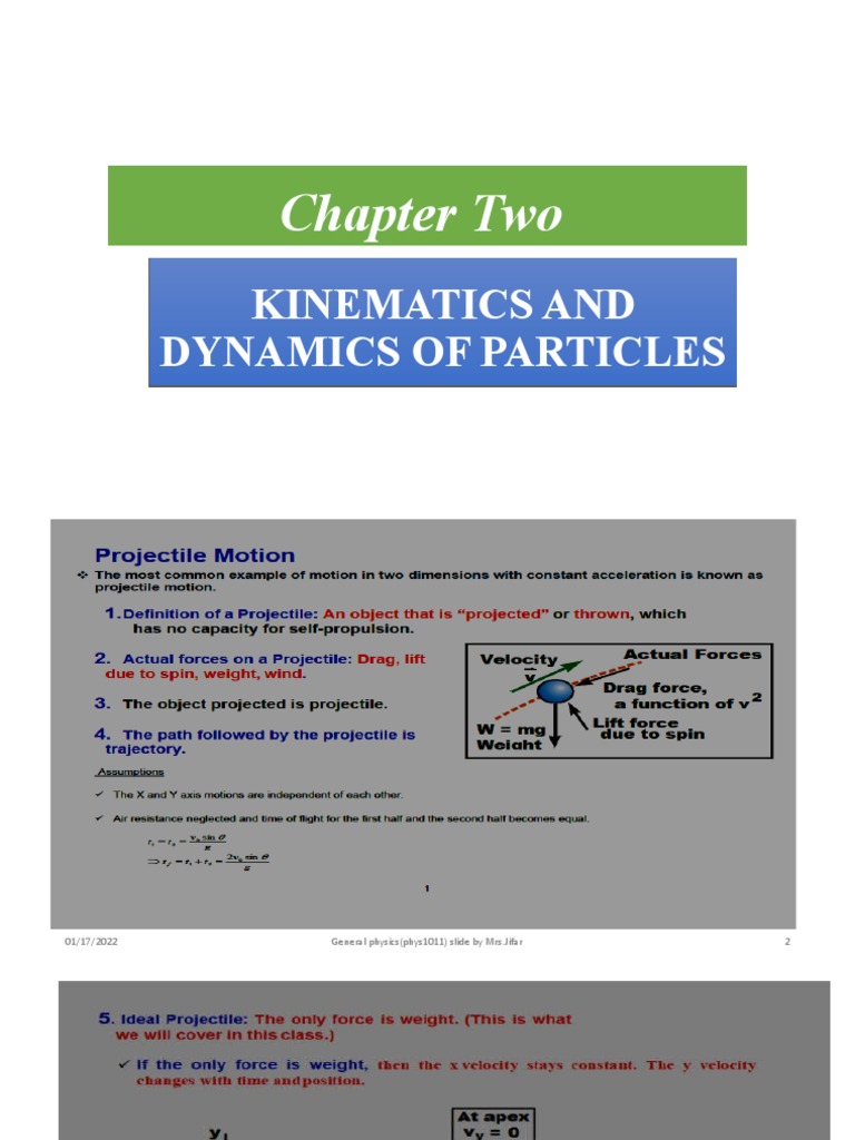 Chapter Two: Kinematics and Dynamics of Particles | PDF | Force | Friction