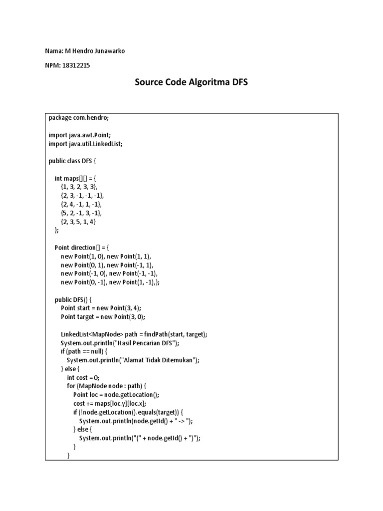 Source Code Algoritma Dfs Pdf Computer Engineering Programming Paradigms