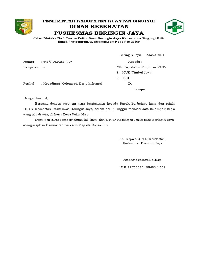 Surat Permintaan Data | PDF