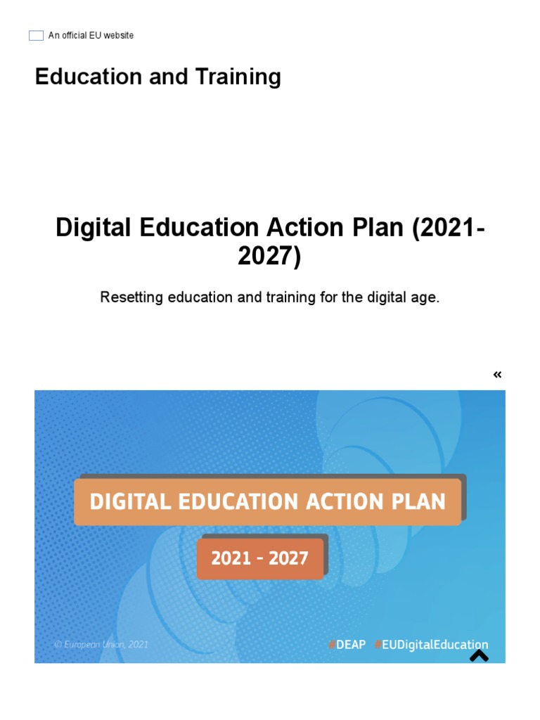Digital Education Action Plan (2021-2027) - Education and Training ...