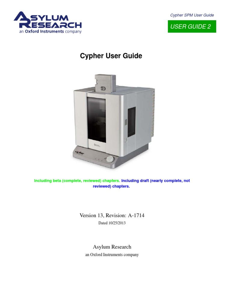 Cypher Manual Ver - 13A | PDF | Atomic Force Microscopy | Microscope