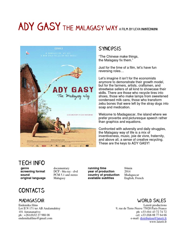 ADY GASY Fiche Tech Bilingue | PDF