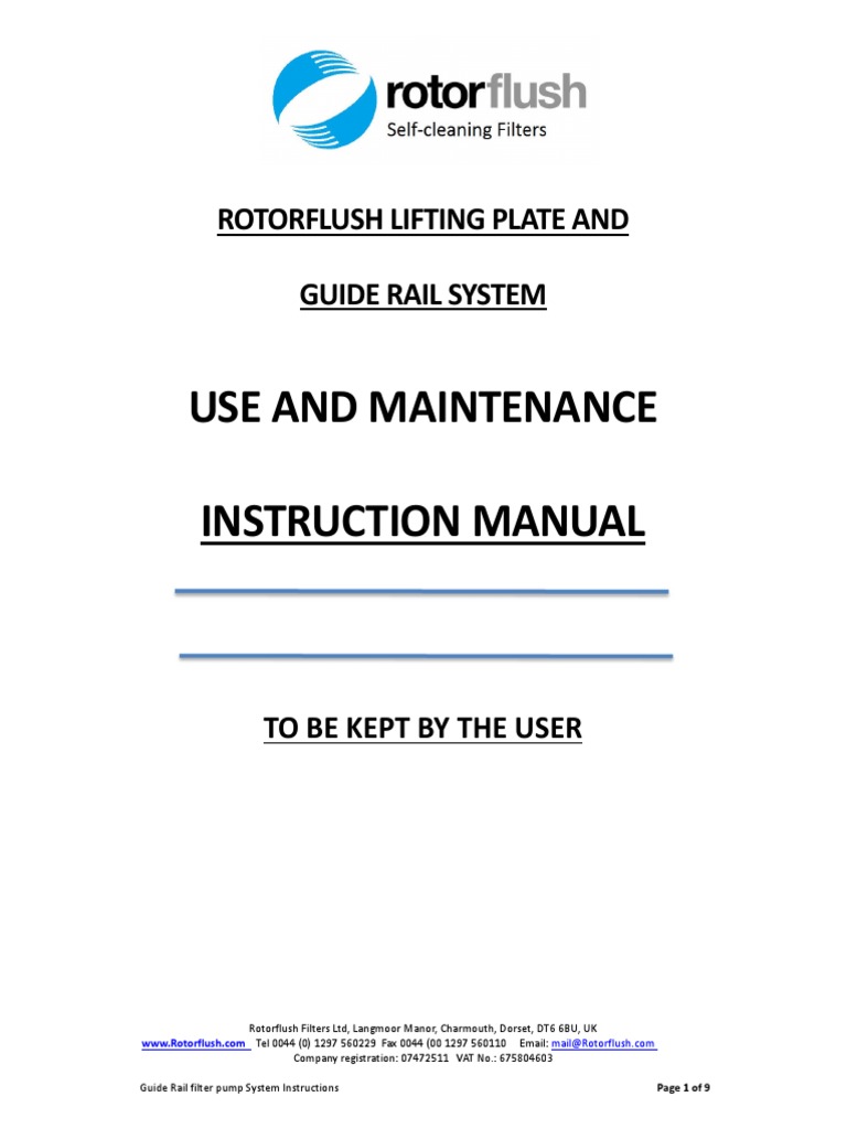 Guide Rail Filter Pump System Instructions v1 | PDF | Pump | Safety