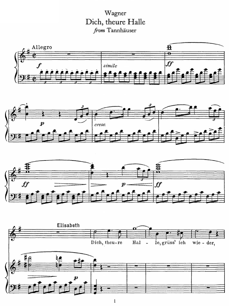 Dich, Teure Halle | PDF