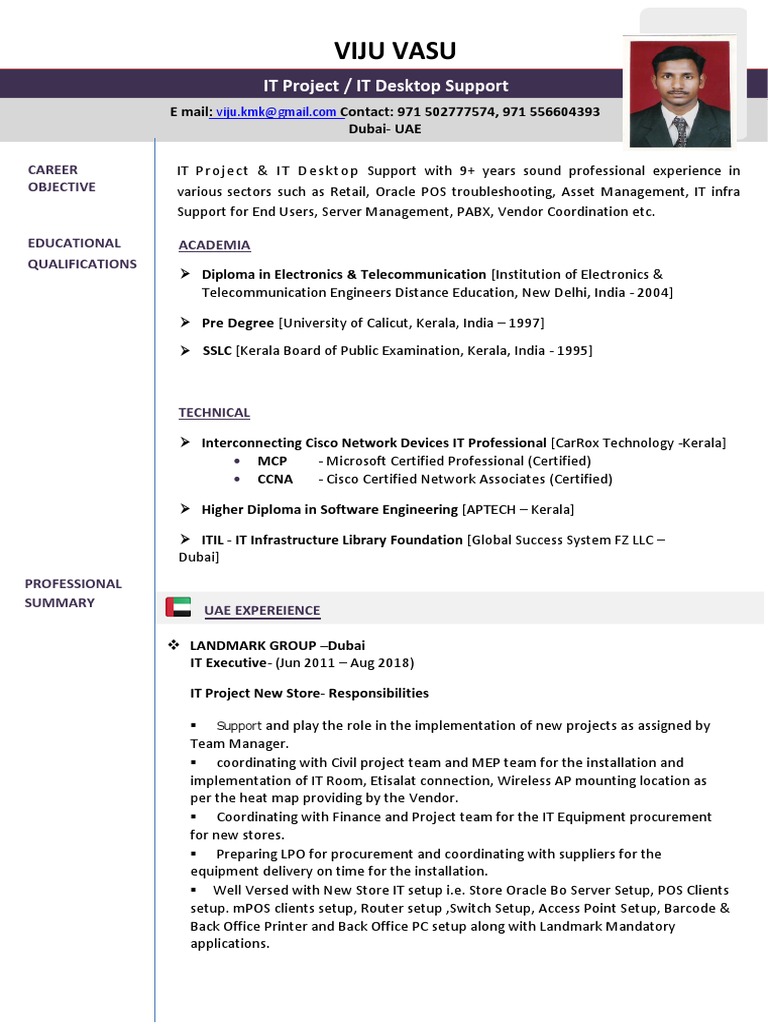 Viju Vasu: IT Project / IT Desktop Support | Download Free PDF | Computer Network | Point Of Sale