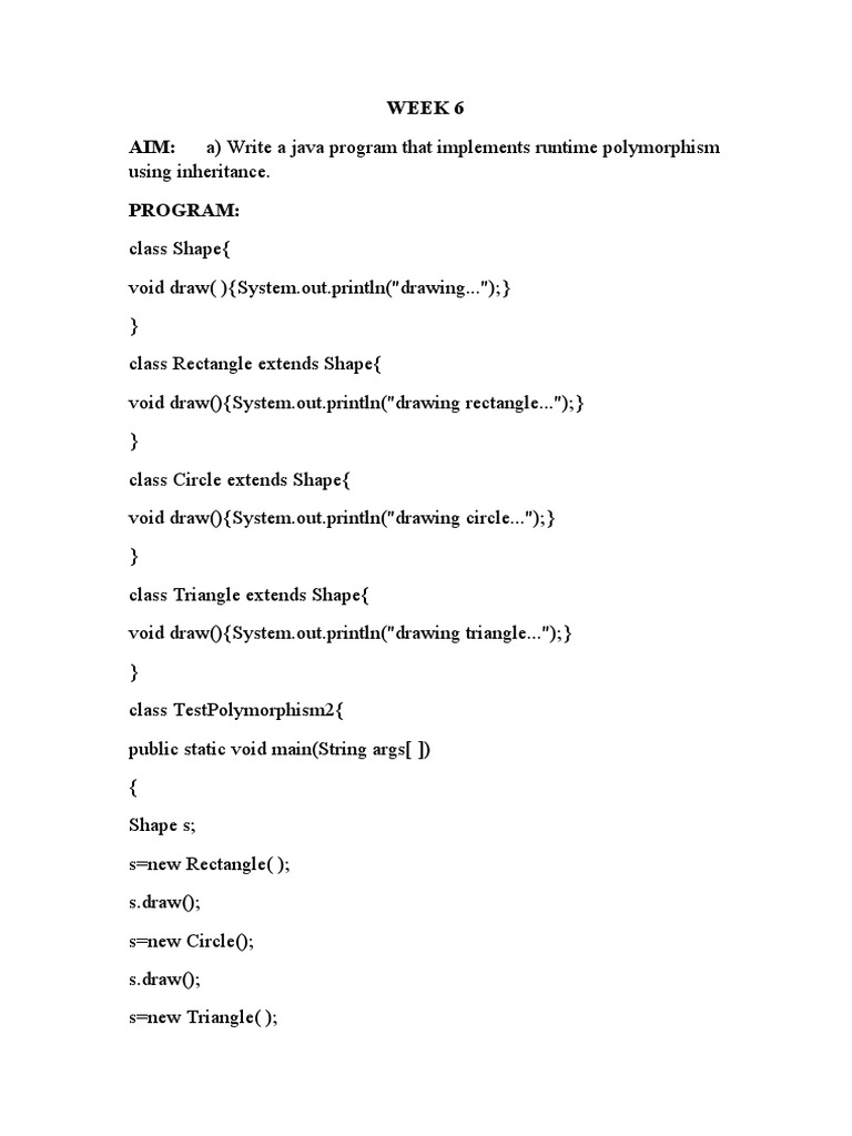 Week 6 Java Lab Program | PDF