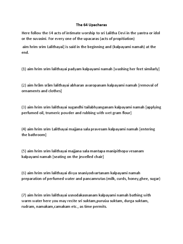 64 Upacharas | PDF | Jewellery