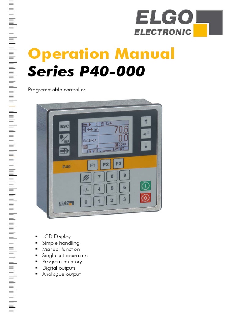 Operation Manual: Series P40-000 | PDF | Parameter (Computer Programming) | Input/Output