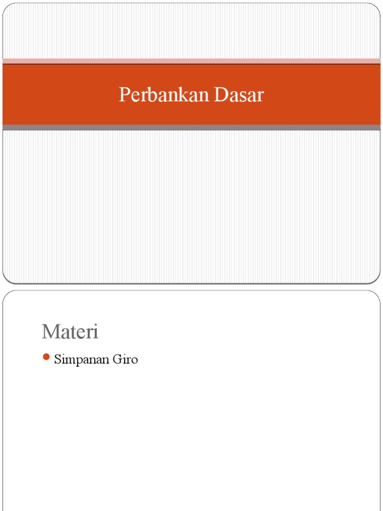 Simpanan Giro dan Cek Bank | PDF | Pengelolaan Keuangan & Uang