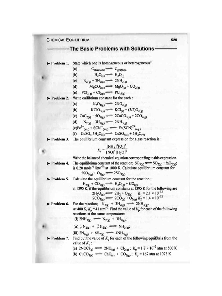 Equilibrium Constants and Reaction Stoichiometry: Solving Chemical ...