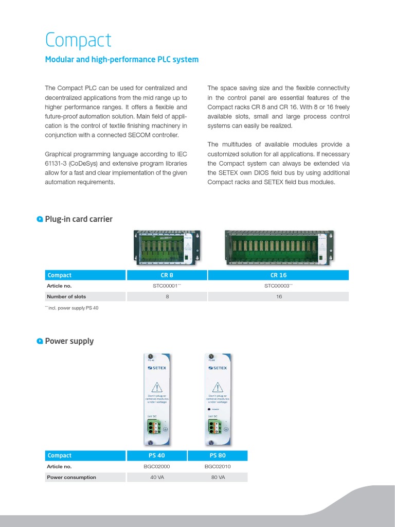DS Compact Overview EN 04 2019 | PDF | Programmable Logic Controller ...