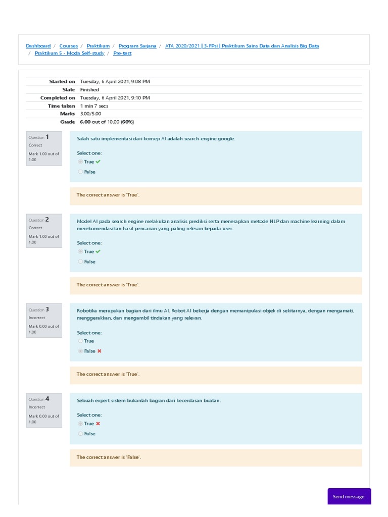 Pre-Test - Attempt Review | PDF