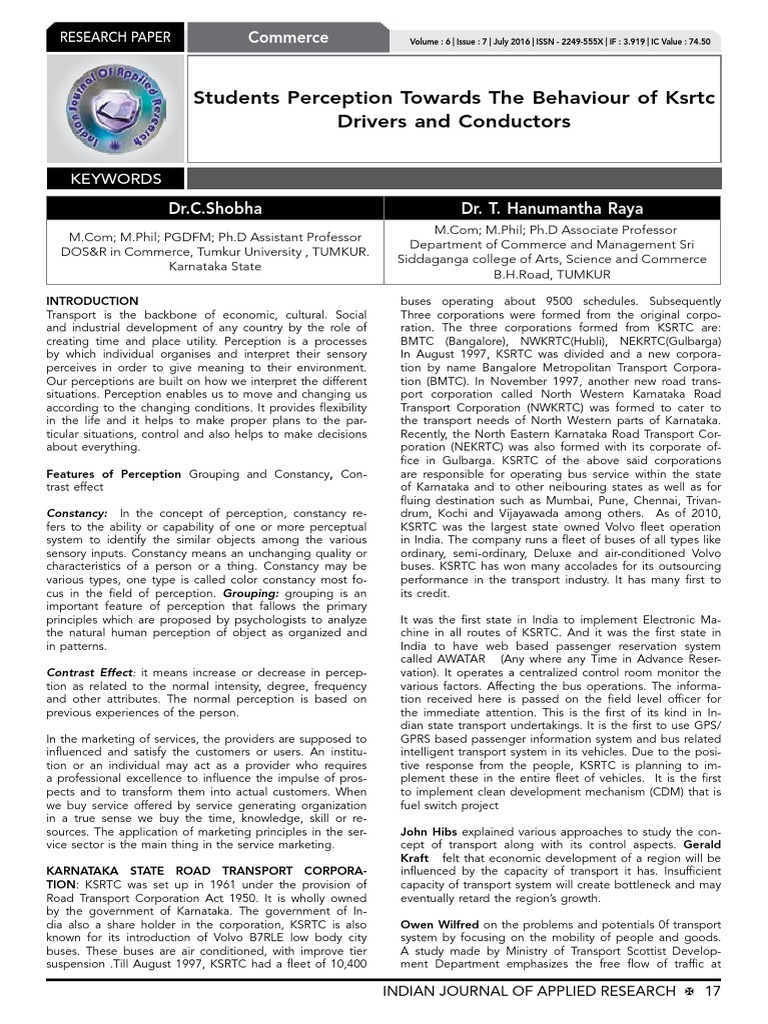 KSRTC Project 1 | PDF | Analysis Of Variance | Hypothesis