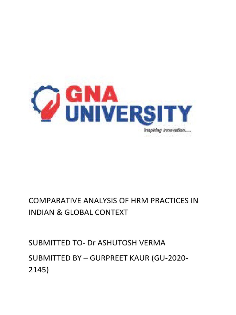 Comparative Analysis of HRM Practices in India | PDF | Recruitment | Employment