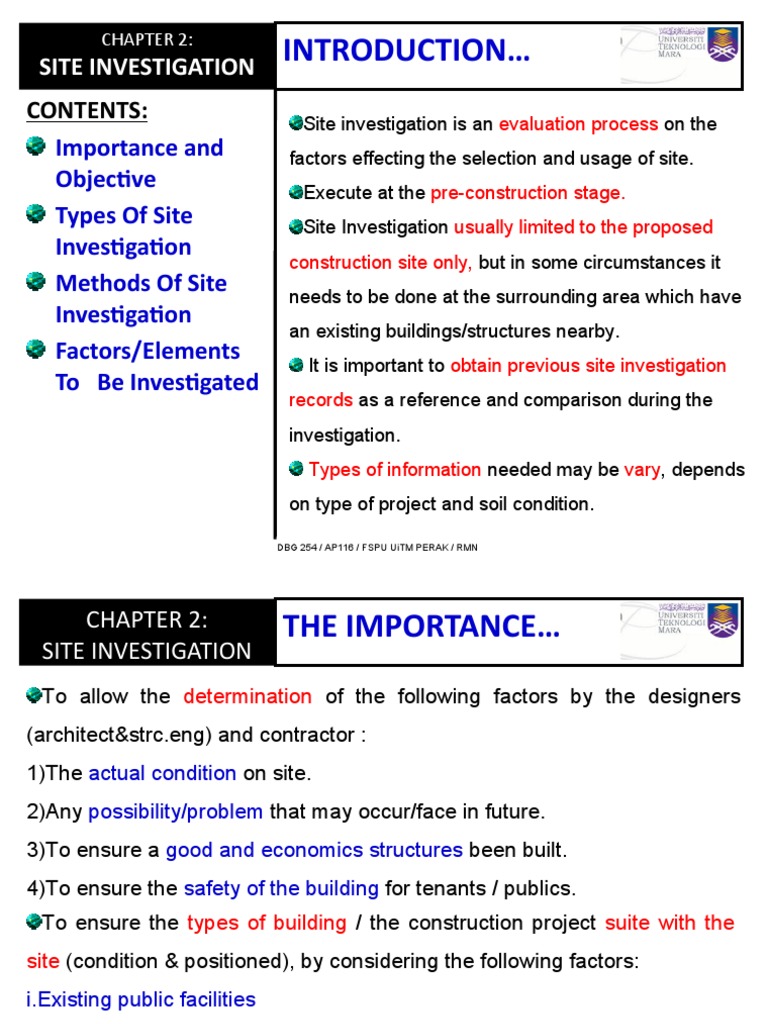 Site Investigation | PDF | Soil | Sanitary Sewer