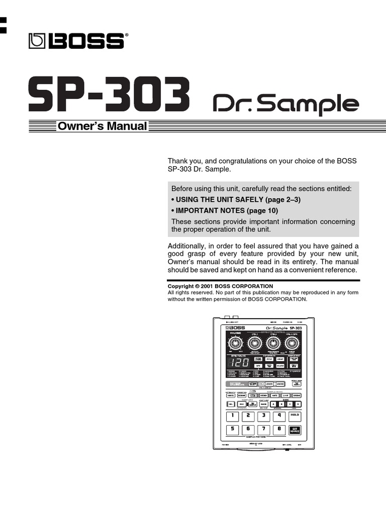 Boss DR Sample SP-303 | PDF | Electrical Engineering | Electronics