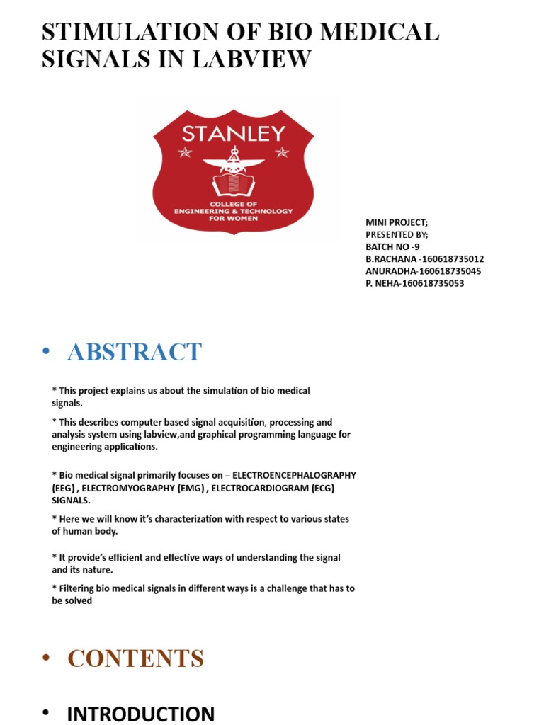 Stimulation of Bio Medical Signals in Labview | PDF | Electromyography ...