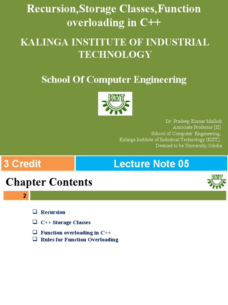 OOP-7 Recursion, Storage Classes, Function Overloading | PDF | C++ ... OOP-7 Recursion, Storage Classes, Function Overloading | PDF | C++ ...