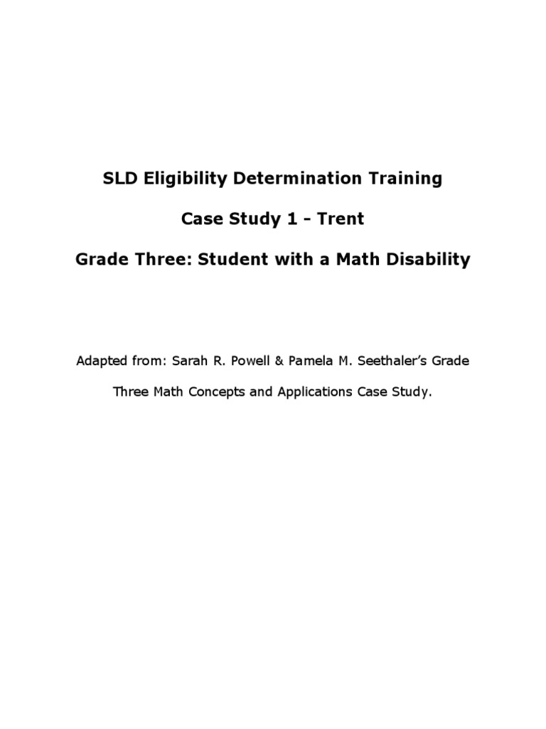 Trent Case Study | PDF | Learning Disability | Learning