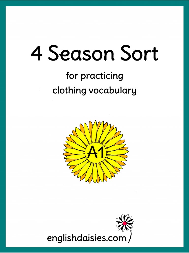 4 Season Sort: For Practicing Clothing Vocabulary | PDF