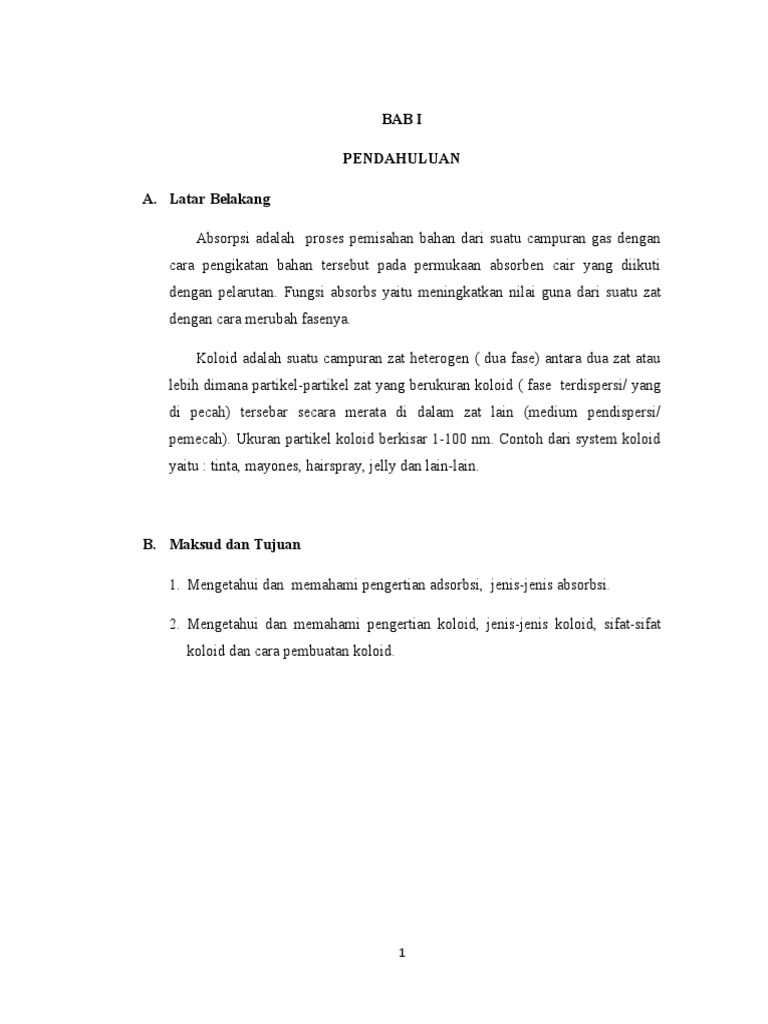 Absorbsi Dan Koloid | PDF | Sains & Matematika