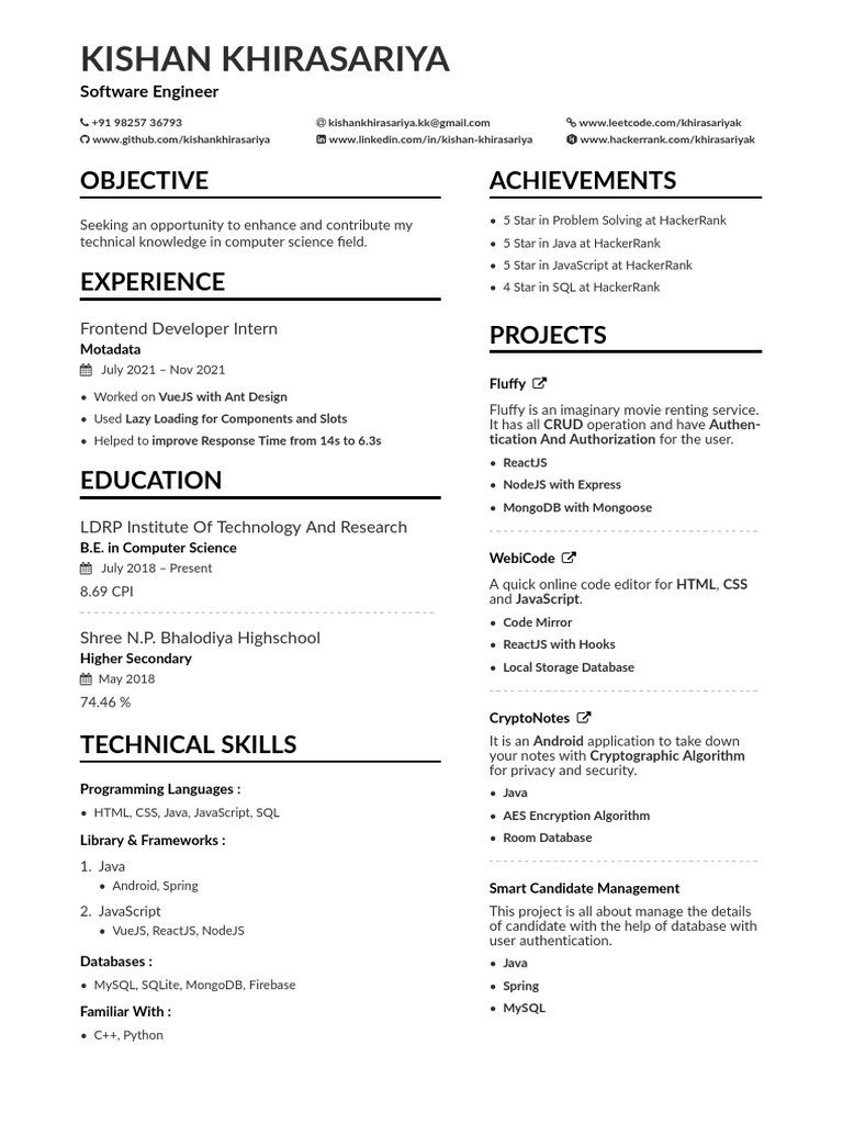 Kishan Khirasariya: Achievements Objective | PDF | Databases | Java Script