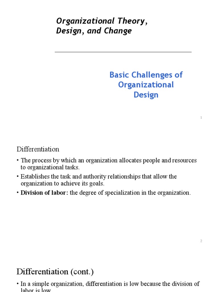 Organizational Theory, Design, and Change | PDF | Organizational ...