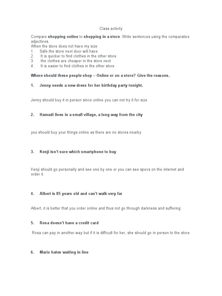 Class Activity | PDF