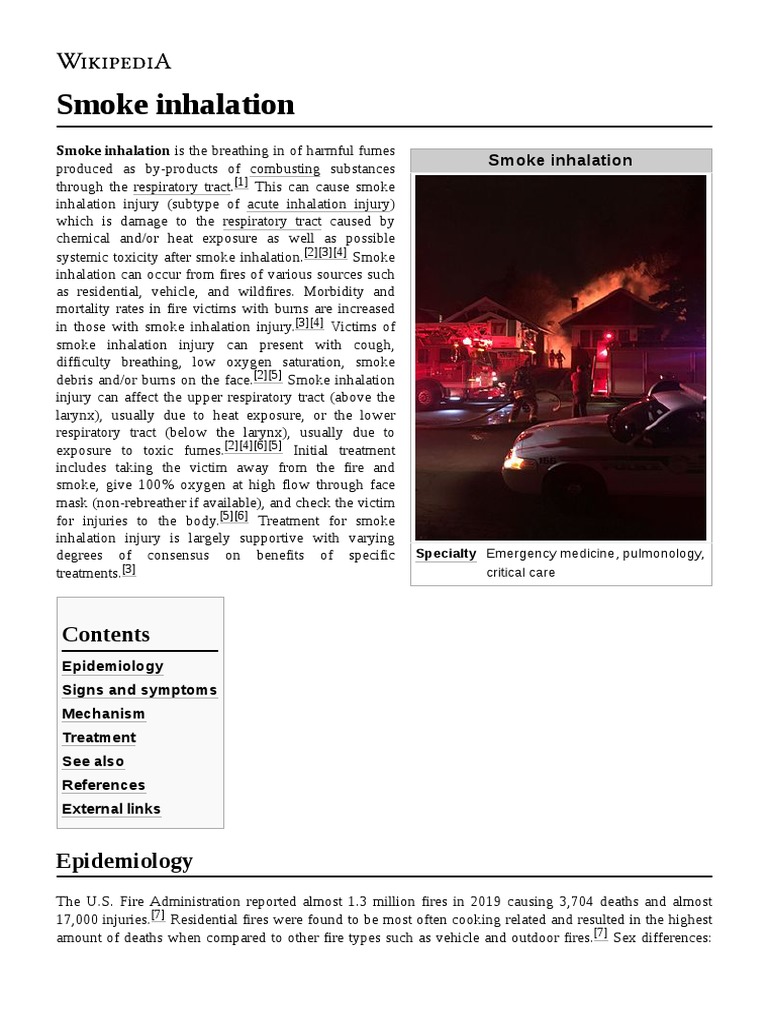 Smoke Inhalation: Smoke Inhalation Is The Breathing in of Harmful Fumes ...