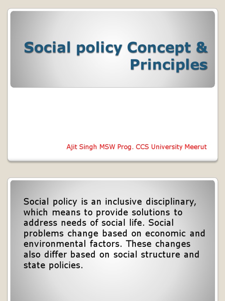 Social Policy Concepts & Principles | PDF | Social Equality | Equal ...