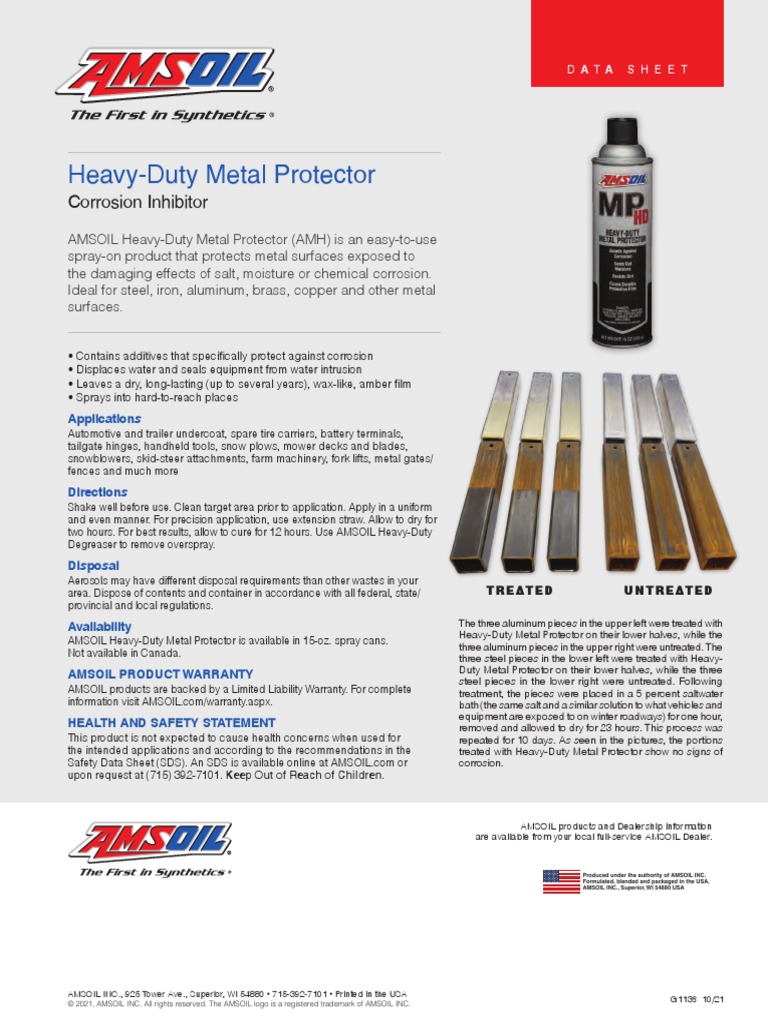 AMSOIL Heavy-Duty Metal Protector | PDF | Corrosion | Metals