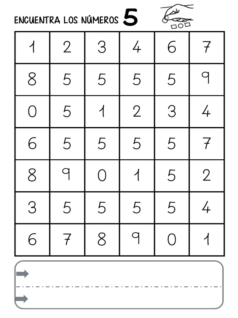 Encuentra Los Números 5 | PDF