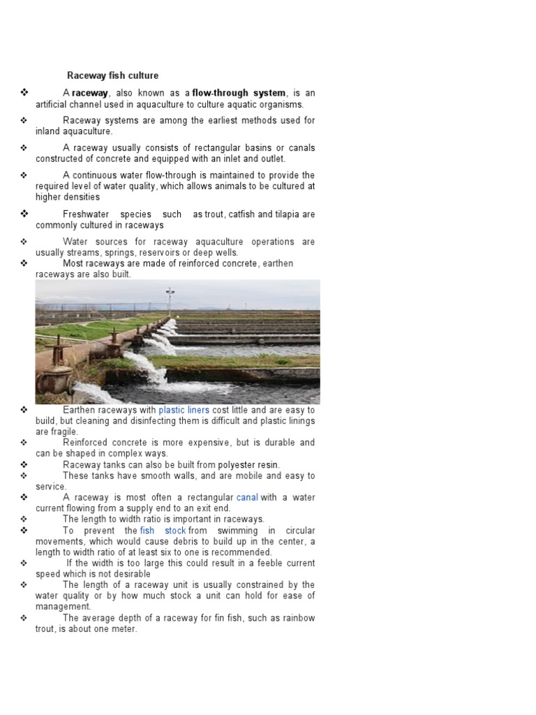 Raceway Fish Culture: Plastic Liners | PDF | Hydrology | Hydrography