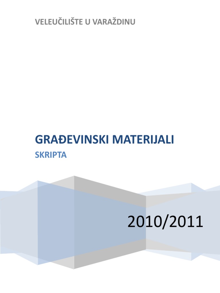 Građevinski Materijali SKRIPTA | PDF
