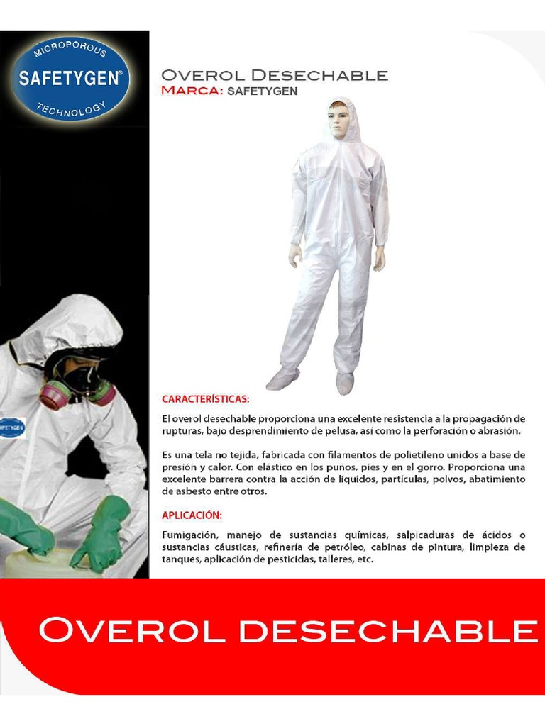 Ficha Tecnica Overol Desechable | PDF