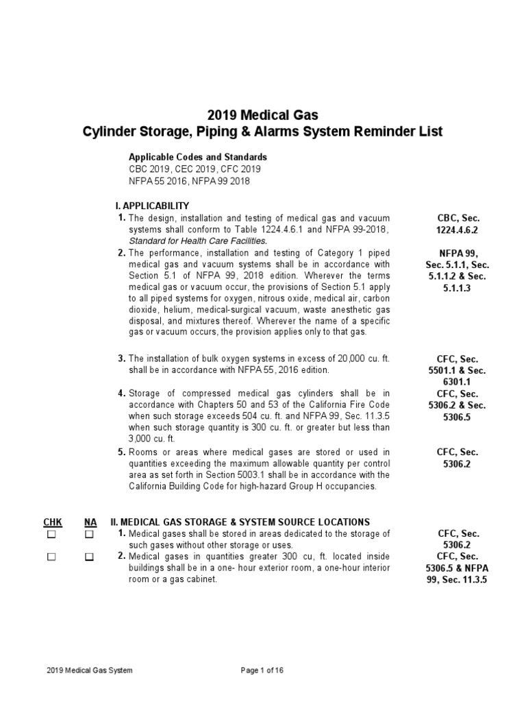 Medical Gas Storage Piping and Alarms System 2019 CBSC | PDF | Valve ...