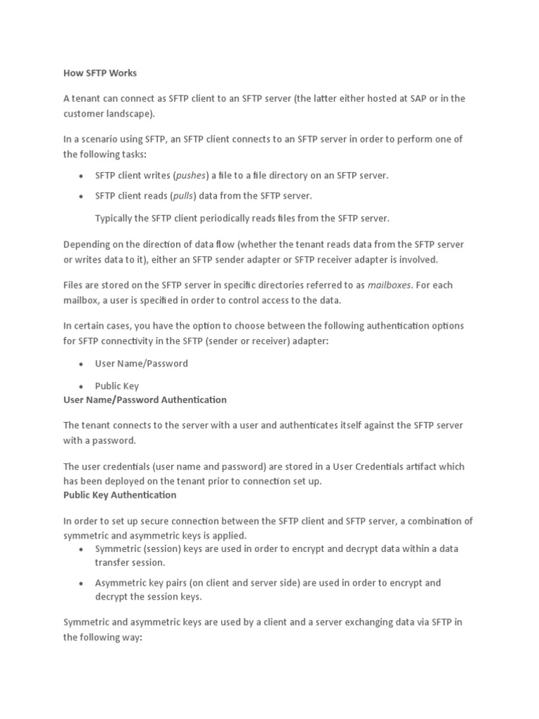Understanding SFTP | PDF | Public Key Cryptography | Cryptography