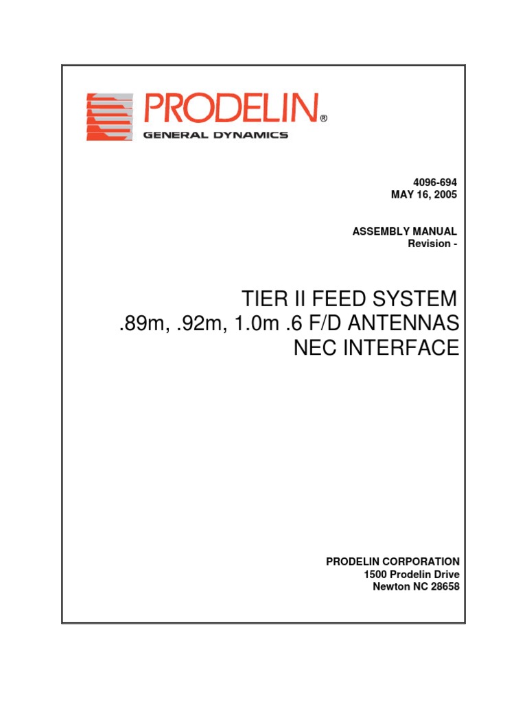 Manual2 FeedSystem | PDF | Screw | Antenna (Radio)