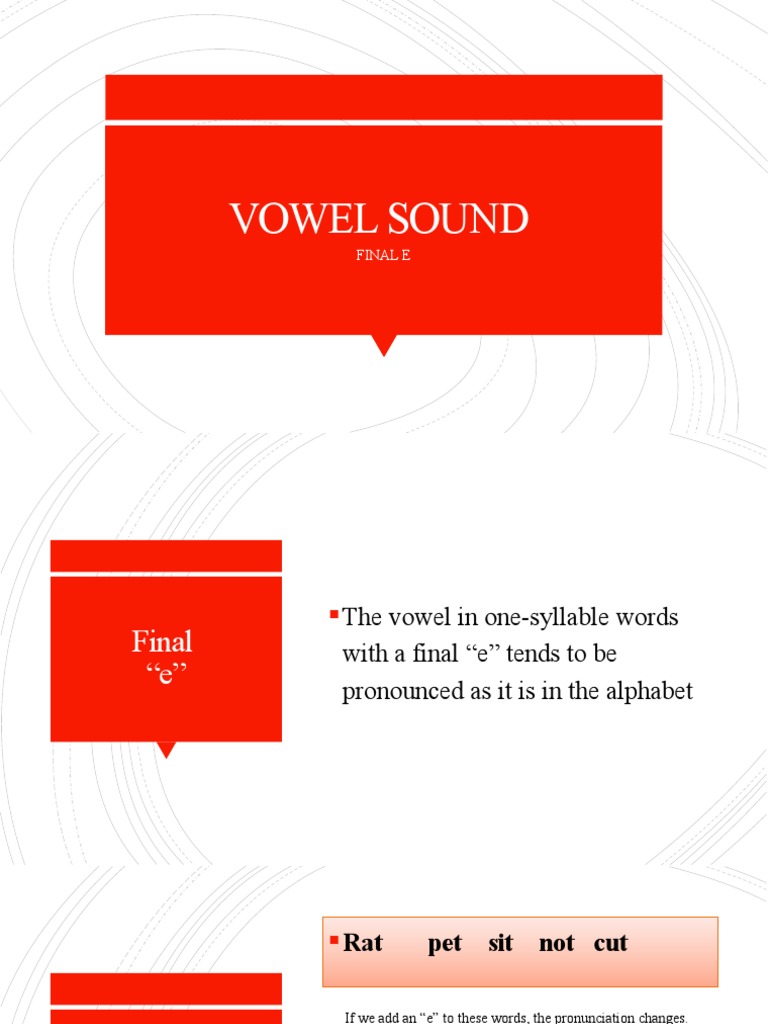Vowel Sound Final e | PDF