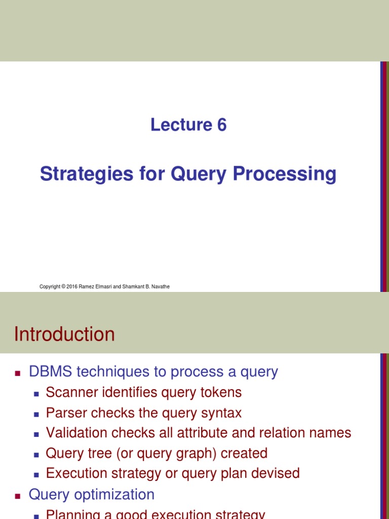 Strategies For Query Processing | PDF | Parsing | Database Index