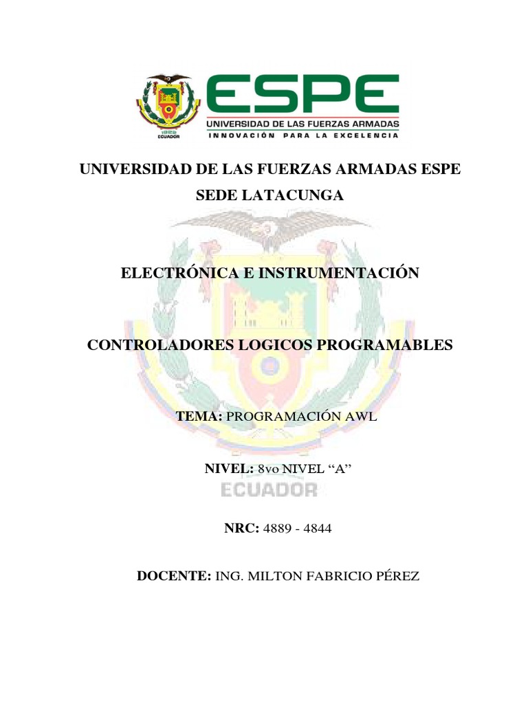 Tarea1 - PROGRAMACION - AWL - SUMBA | PDF | Controlador lógico ...
