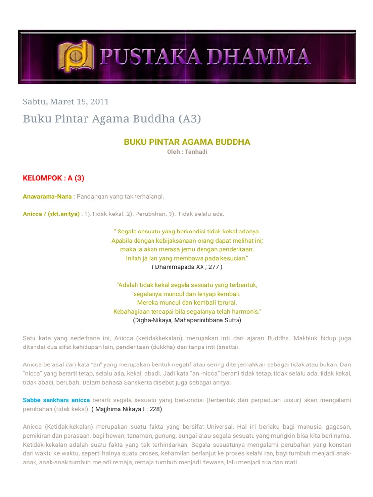 Pustaka Dhamma - Buku Pintar Agama Buddha (A3) | PDF