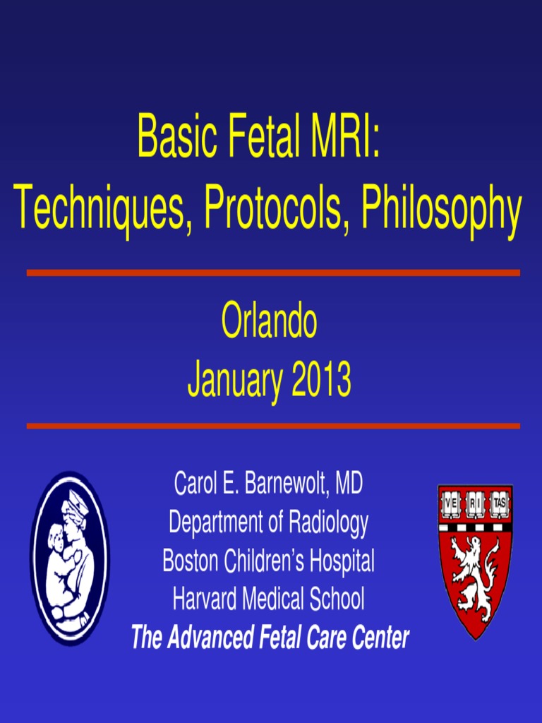 Basic Fetal MRI Techniques and Protocols | PDF | Magnetic Resonance ...