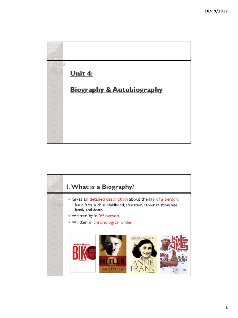 Understanding Biography and Autobiography | PDF | Biography | Narrative