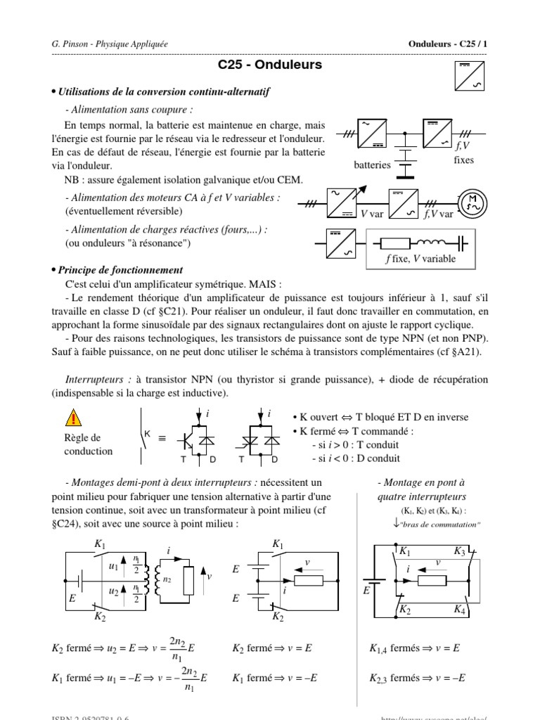 C25 - Onduleurs | PDF | Sciences et mathématiques | Technologie et ingénierie