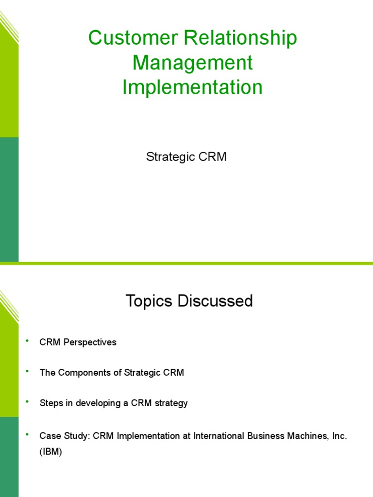 Customer Relationship Management Implementation: Strategic CRM | PDF ...