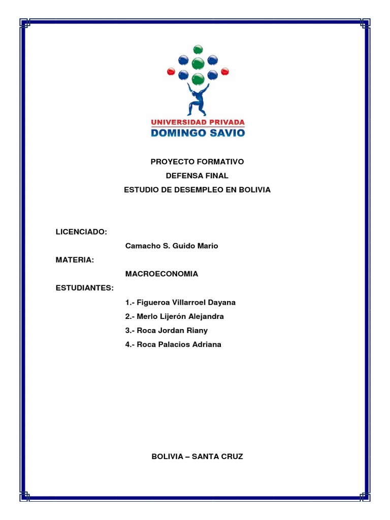 Proyecto Final - Macro | PDF | Ciencias sociales | Desempleo