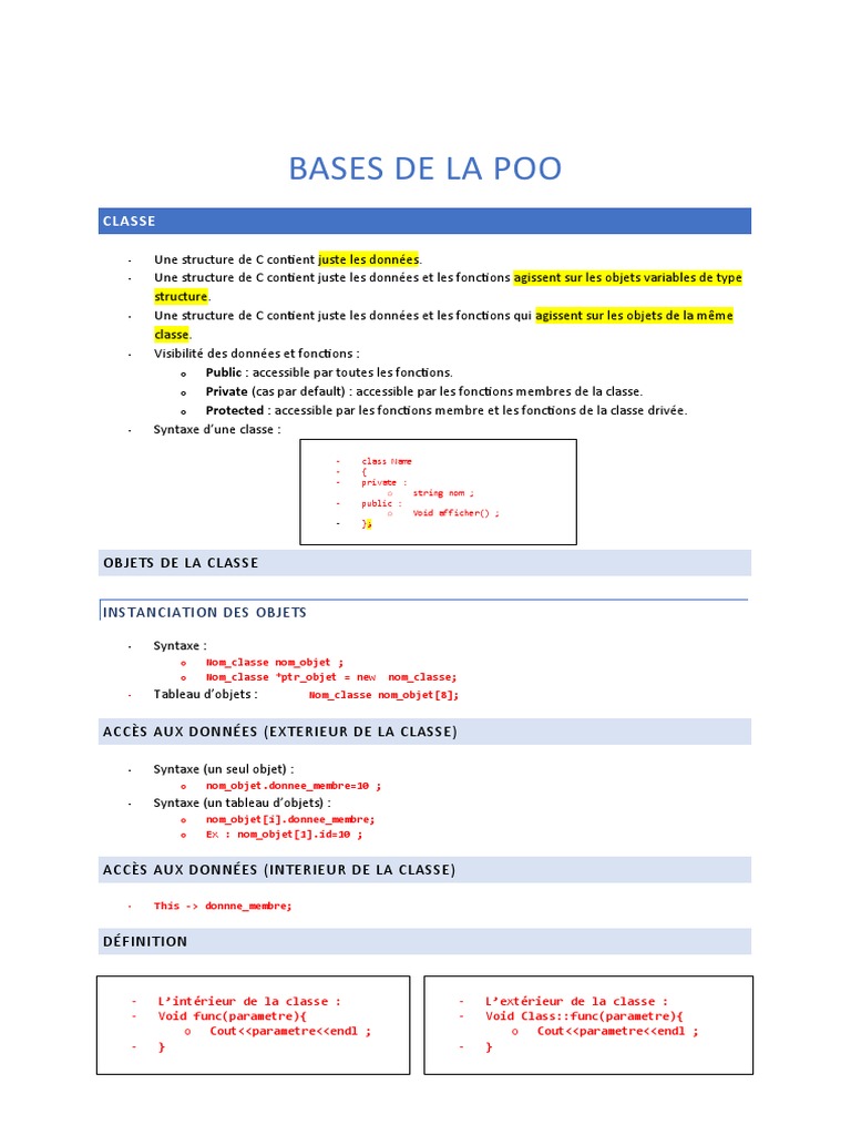 3-Bases de Programation POO | PDF | Programmation | Constructeur (programmation)