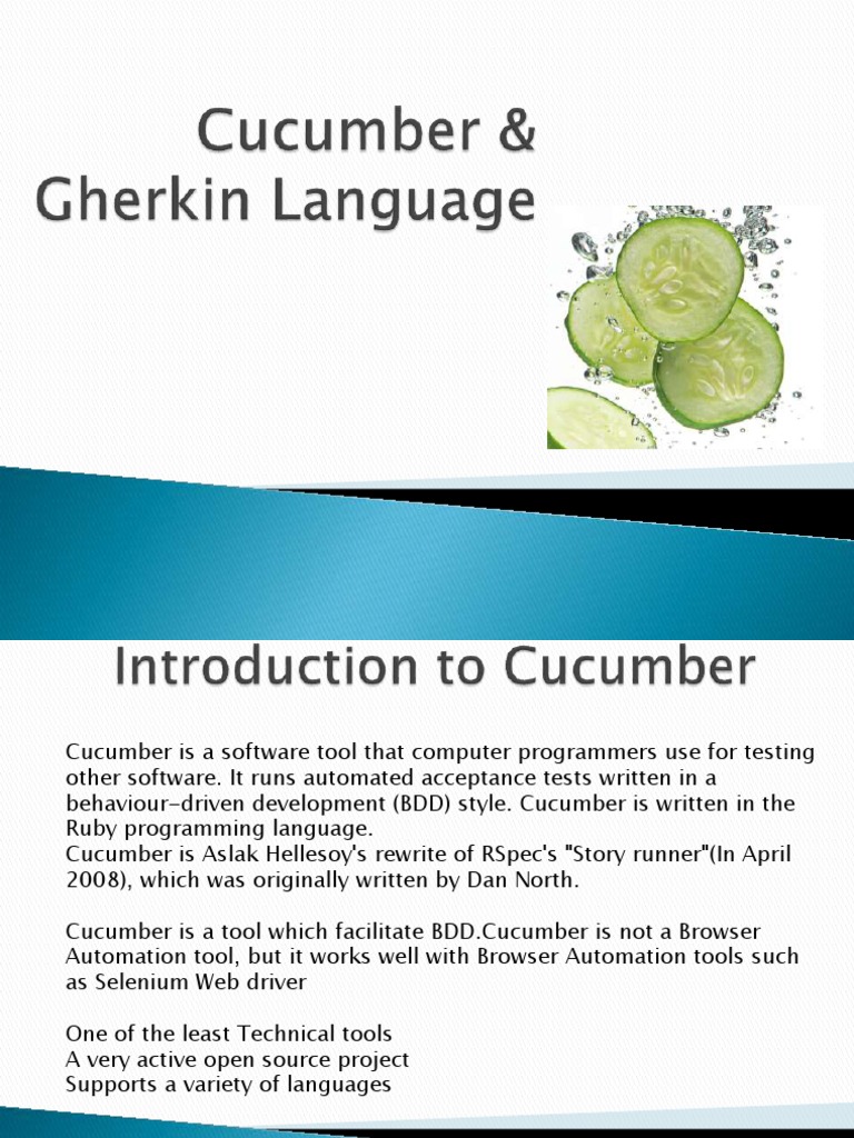 Cucumber Gherkin Language | PDF | Information Technology | Information Age