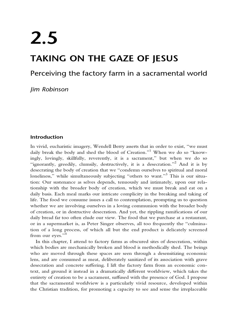 Taking On The Gaze of Jesus: Perceiving The Factory Farm in A ...